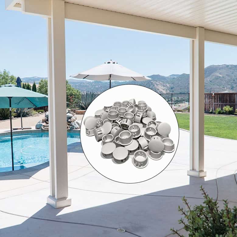 50 Pack Aluminum Patio Cover Replacement 5/8" Plugs – LB Structural Inc.